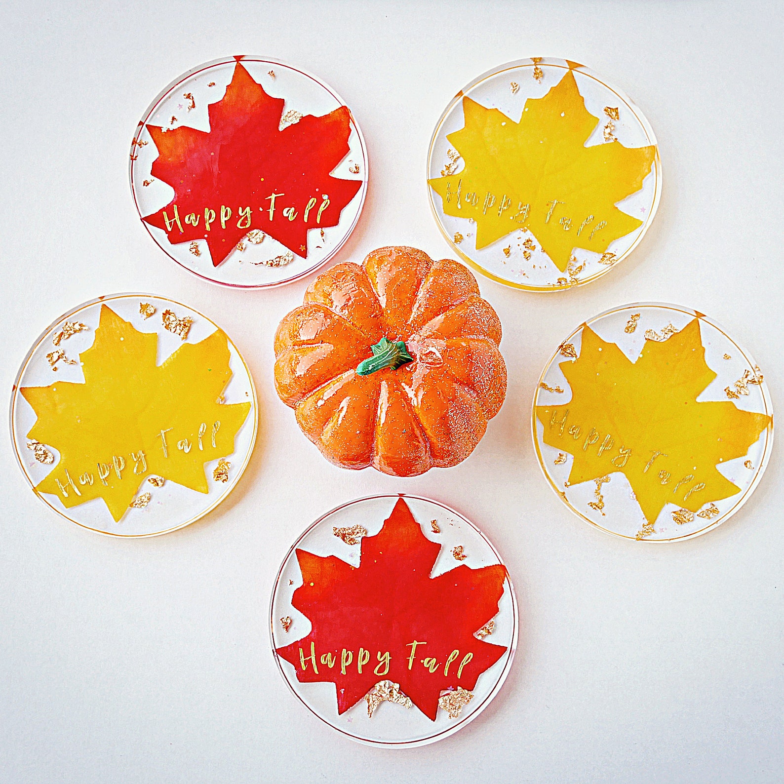 Fall Coasters Happy Fall Drinkware set Fall decorations for | Etsy