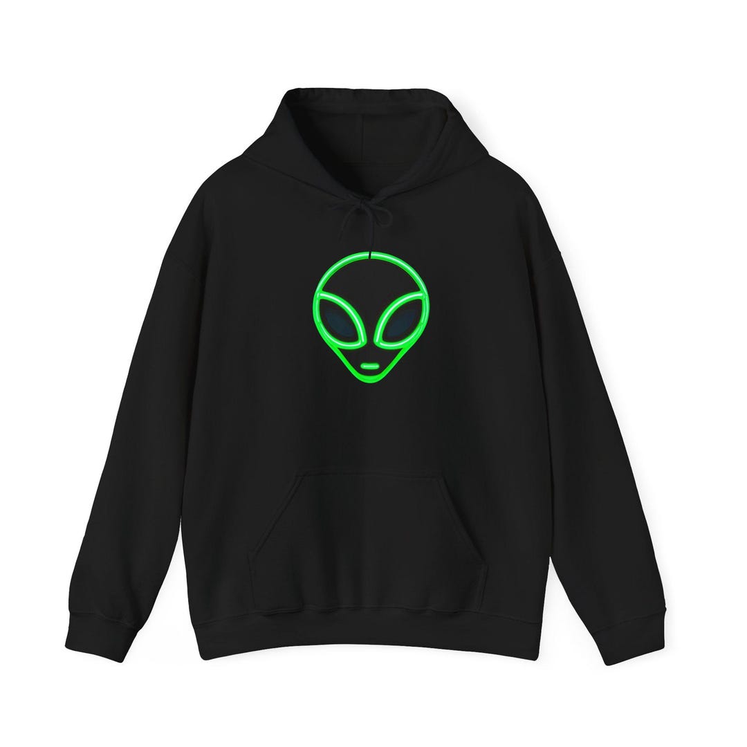 Neon Green Alien Head Hoodie | Alien Face Pullover - Etsy