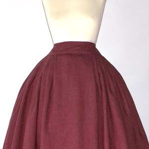 Burgundy Linen Skirt Outlander Costume 18th Century Skirt Medieval ...