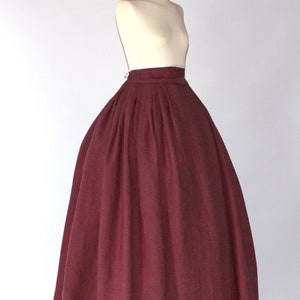 Burgundy Linen Skirt Outlander Costume 18th Century Skirt Medieval ...