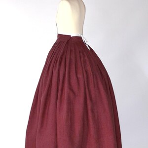 Burgundy Linen Skirt Outlander Costume 18th Century Skirt Medieval ...