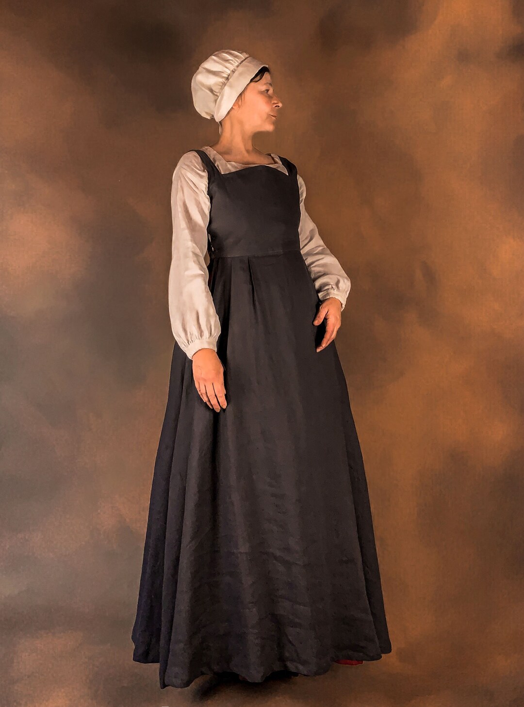 Authentic RENAISSANCE DRESS in Dark Gray Linen, Historically Inspired ...