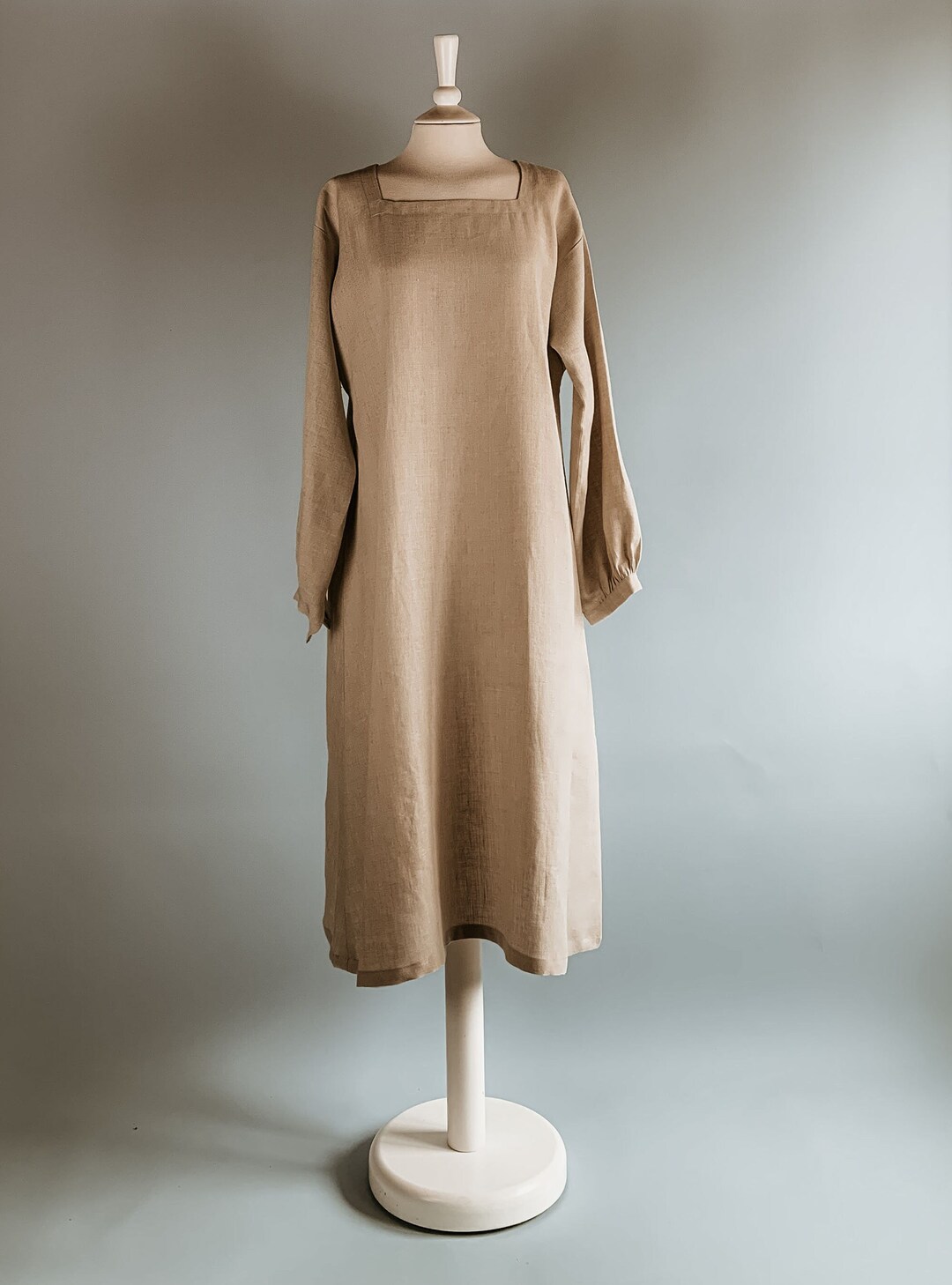 Renaissance Linen Chemise: Undyed Smock Dress, Square Neckline - Etsy