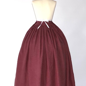 Burgundy Linen Skirt Outlander Costume 18th Century Skirt Medieval ...