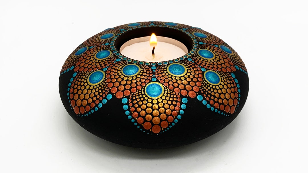Mandala Tealight Candle Holder Christmas Gift Hand Painted - Etsy