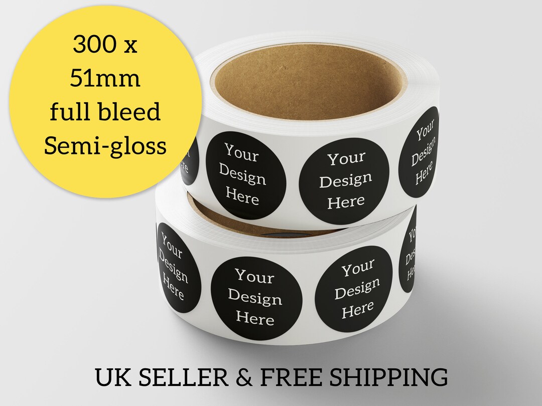 300 X Custom Circle Labels on a Roll Ideal for Product Packaging and ...