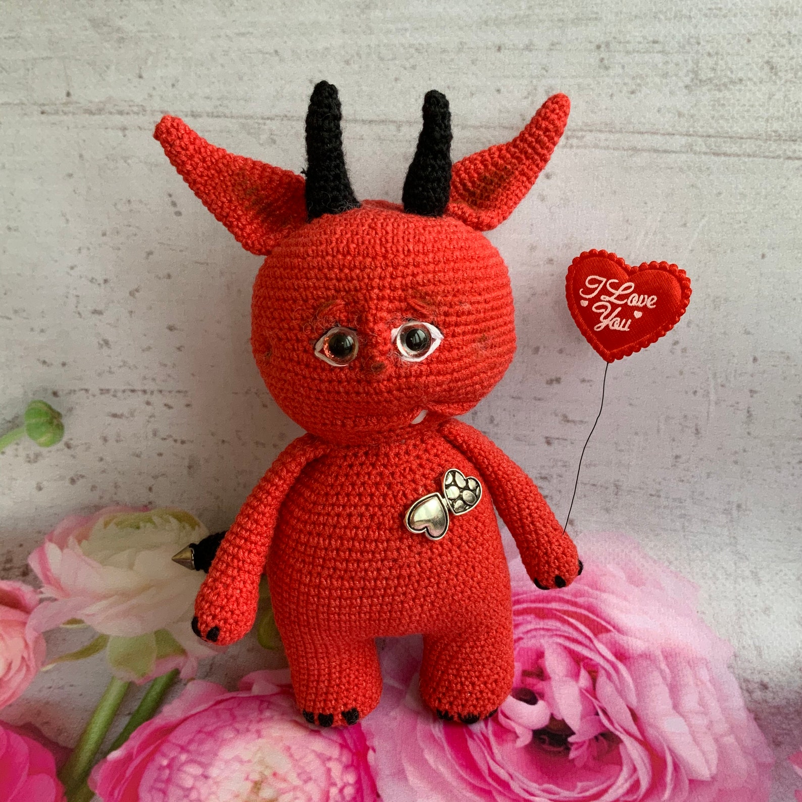 Crochet Devil in Love Toy My Devil Valentine Toy Stuffed Satan - Etsy