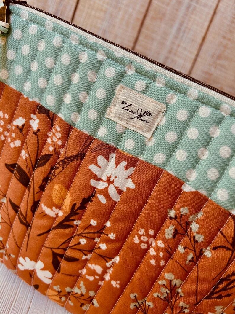 Quilted Floral Cosmetic Bag, Plush Washable Makeup Pouch - Etsy