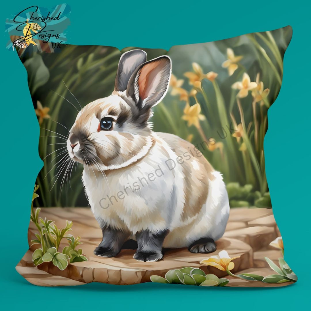 Sealpoint Netherland Dwarf Rabbit Poly Linen Cushion UK, Rabbit Pillow ...