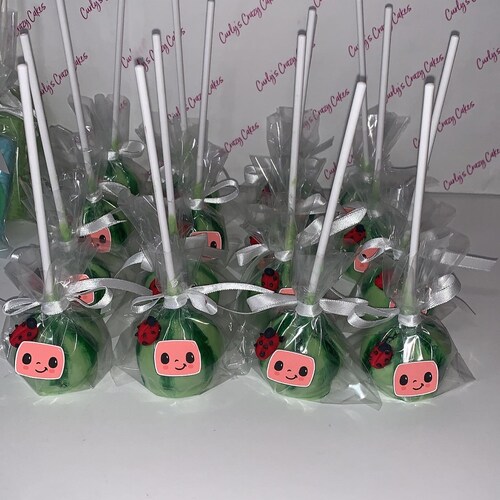 Watermelon Cartoon Cake Pops 12 Watermelon Themed Cake Pops - Etsy