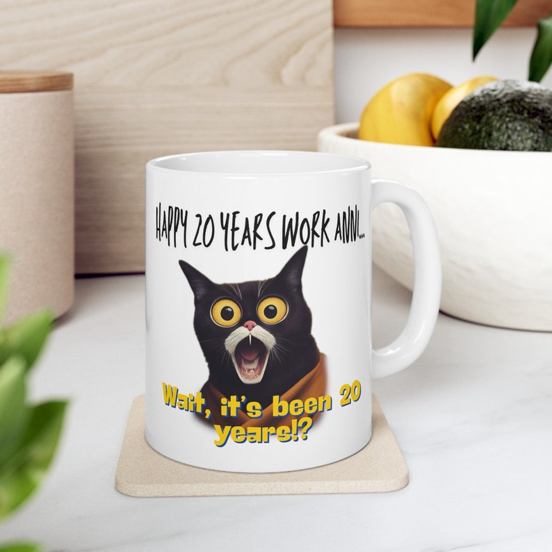 20 Year Anniversary Mug, Fun & Durable Ceramic, Ideal Gift for Work ...
