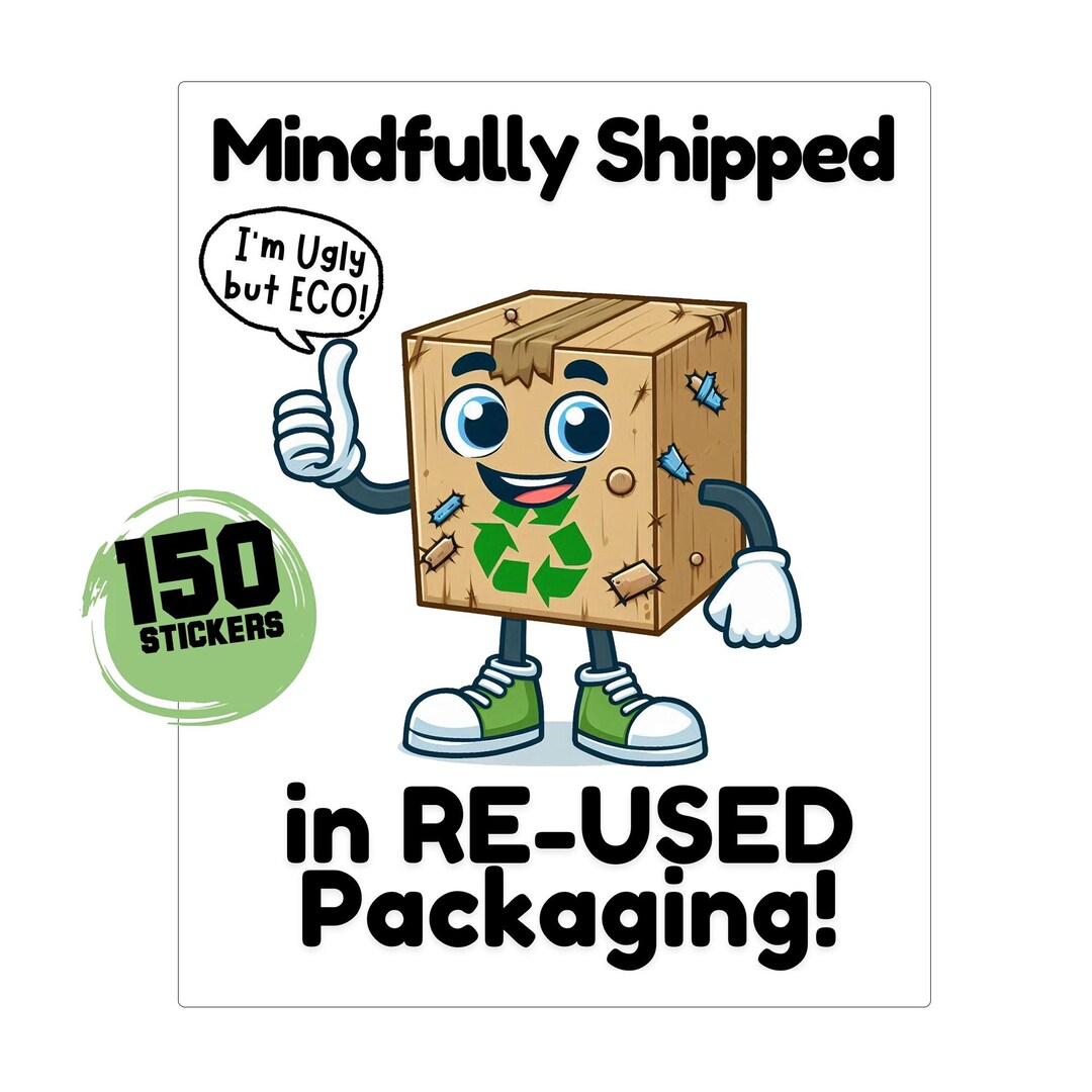 150 Recycle Stickers, Cute Eco-friendly Packaging Stickers, i'm Ugly ...