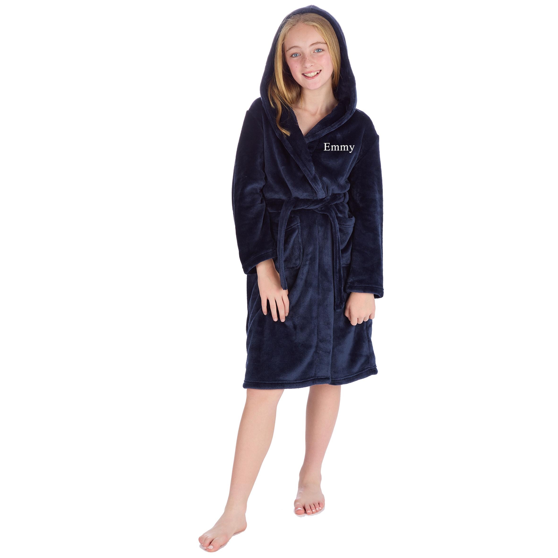 Personalised Kids Dressing Gown | Embroidered Name Kids Blue Bath Robe ...