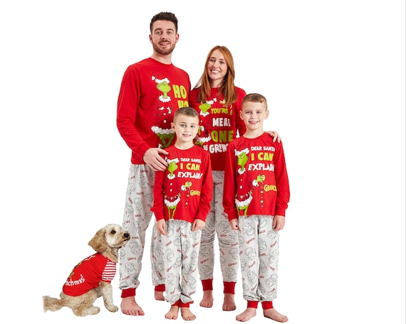 Family Matching Grinch Christmas Pyjamas Mens Ladies Dog Christmas Pyjamas the Grinch Pjs Etsy