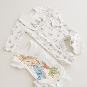Peter Rabbit Baby 4 Piece Set Easter Gift Sleepsuit Bodysuit Bottoms ...