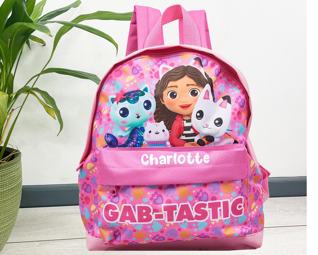 Personalised Gabbys Dollhouse Girls Backpack | Mini Bag Cats Dolls ...