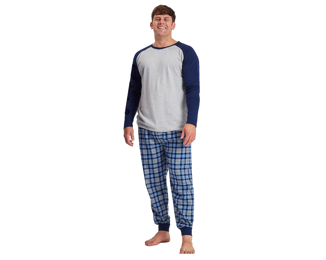 Personalised Mens Woven Pyjamas | Mens Checked Pyjamas Set | Mens Short ...