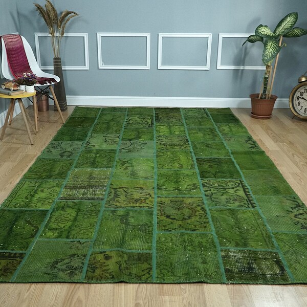 Green Overdyed Rug - Etsy