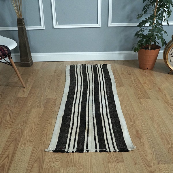 Black and White Kilim Rug - Etsy