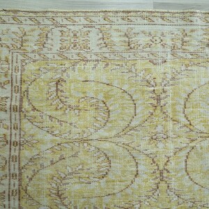 Boho Rug, Yellow Rug, Distressed Rug, Natural Rug, Oushak Rug, Wool Rug ...