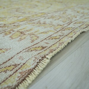 Boho Rug, Yellow Rug, Distressed Rug, Natural Rug, Oushak Rug, Wool Rug ...