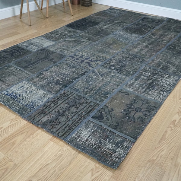 Gray Patchwork Rug - Etsy