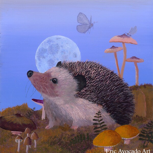 Hedgehog Painting - Etsy UK
