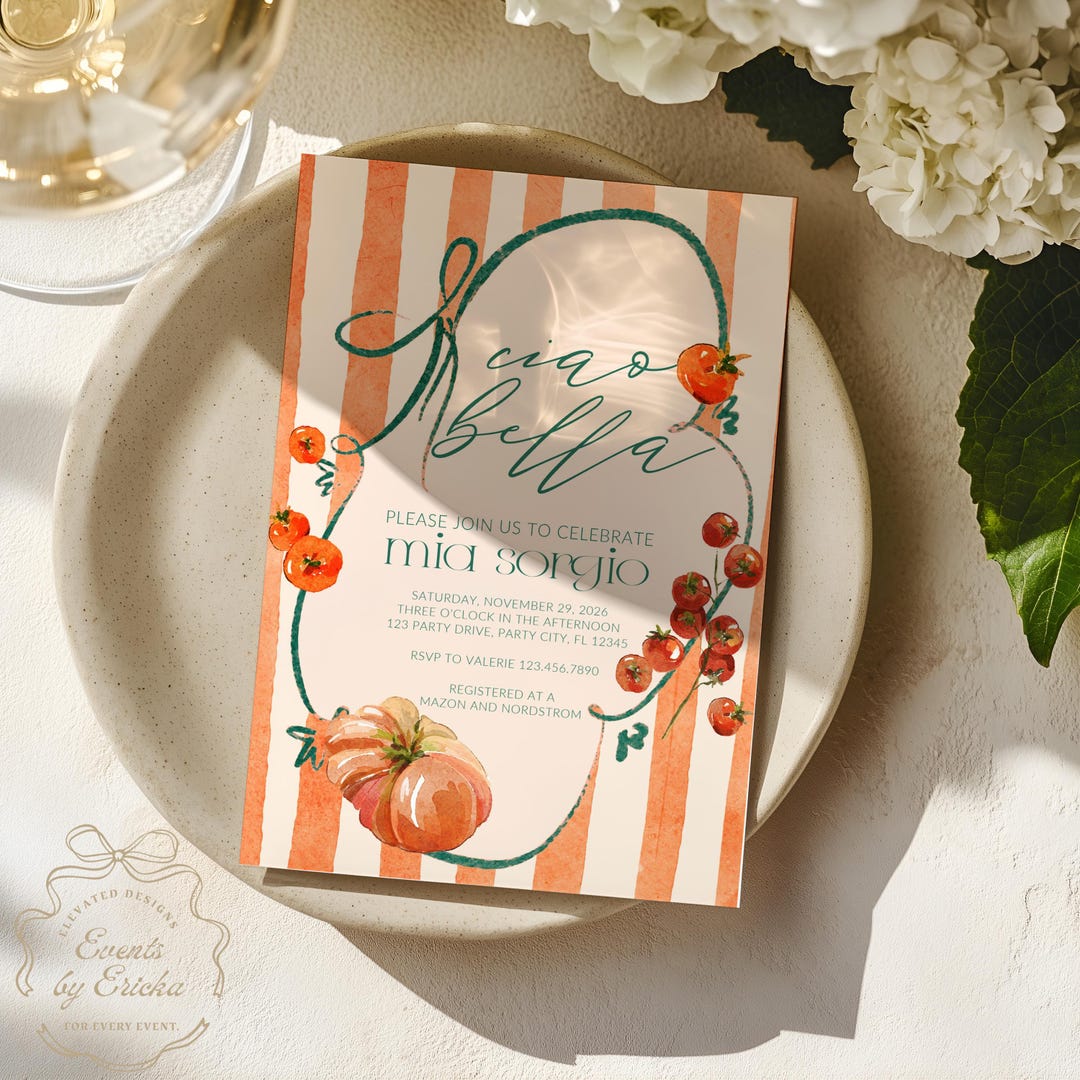 Tomato Italian Bridal Shower Invitation | Birthday, Baby Shower ...