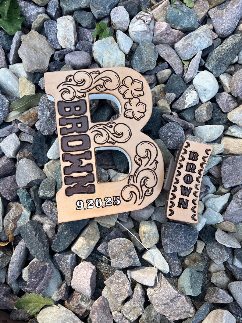 Tooled Leather Cake Topper - Etsy