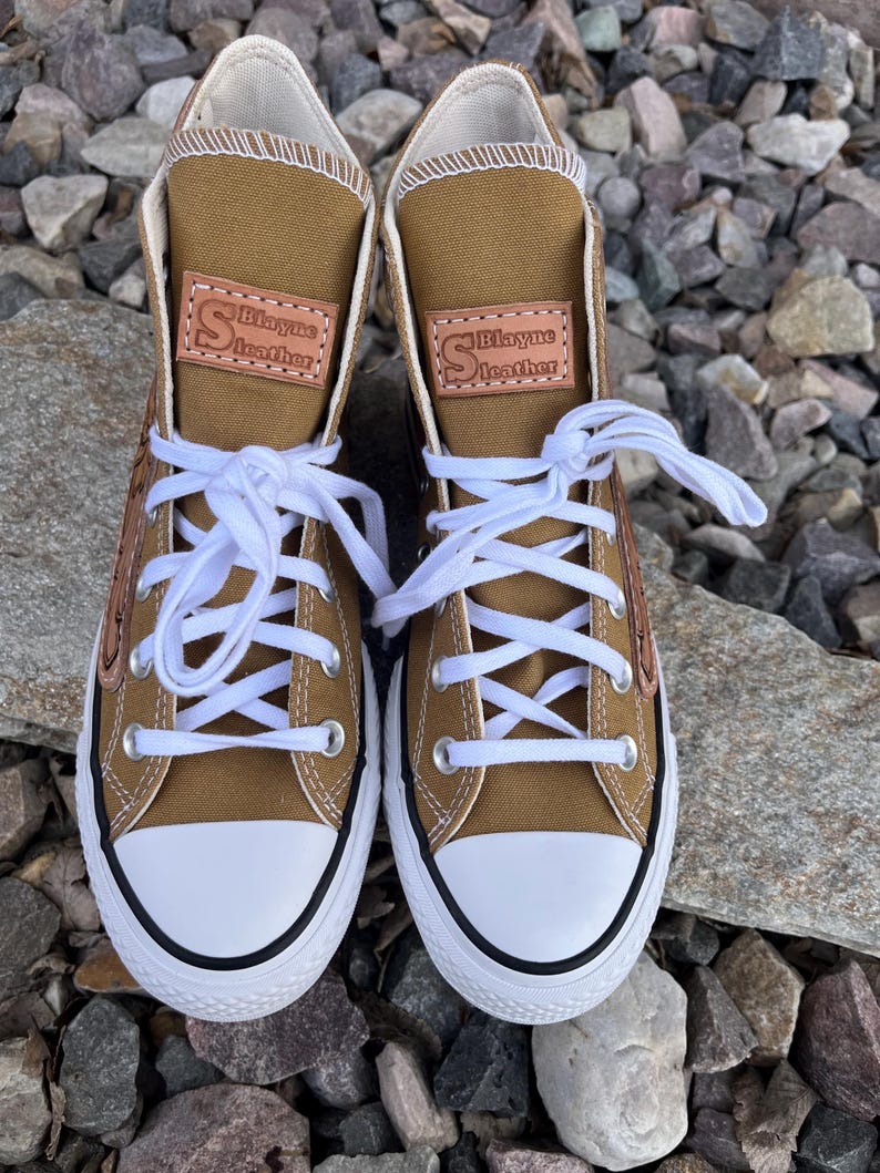 Tooled Leather Converse 7.5 - Etsy