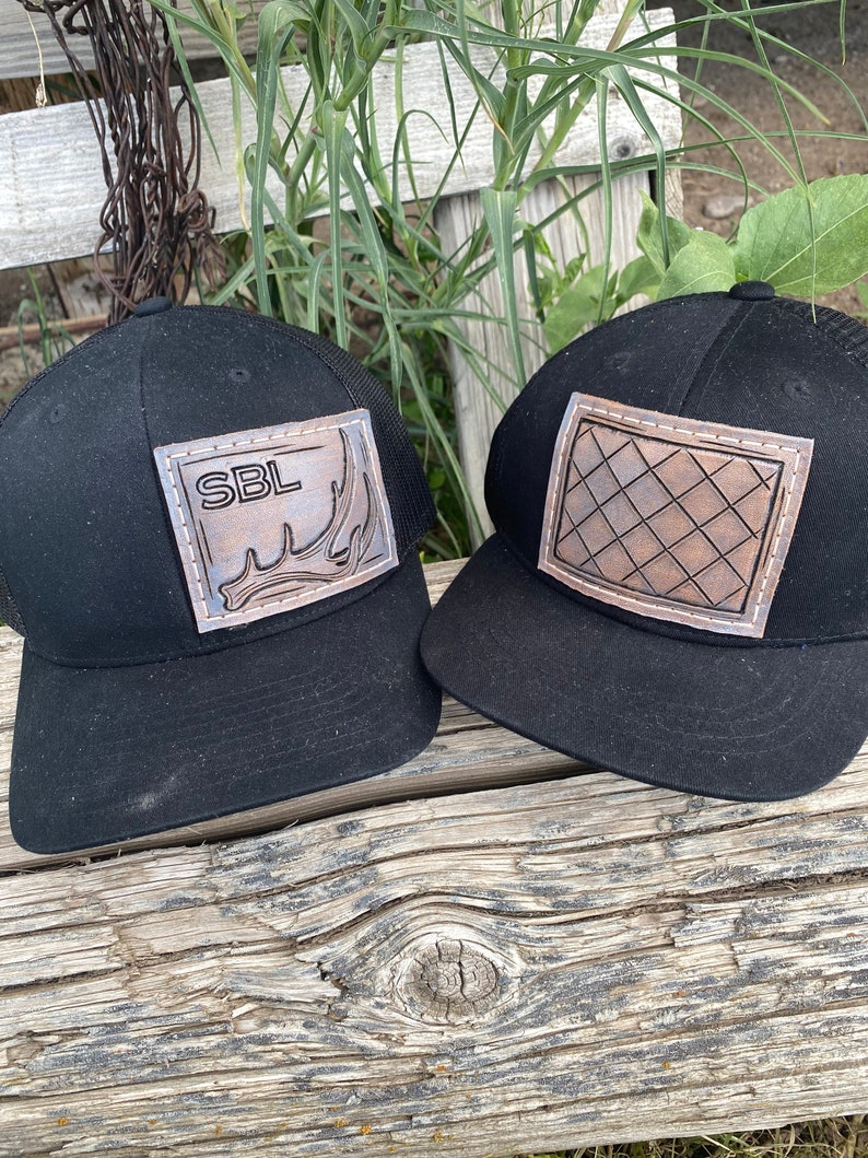 Custom Tooled Leather Patch Hat - Etsy