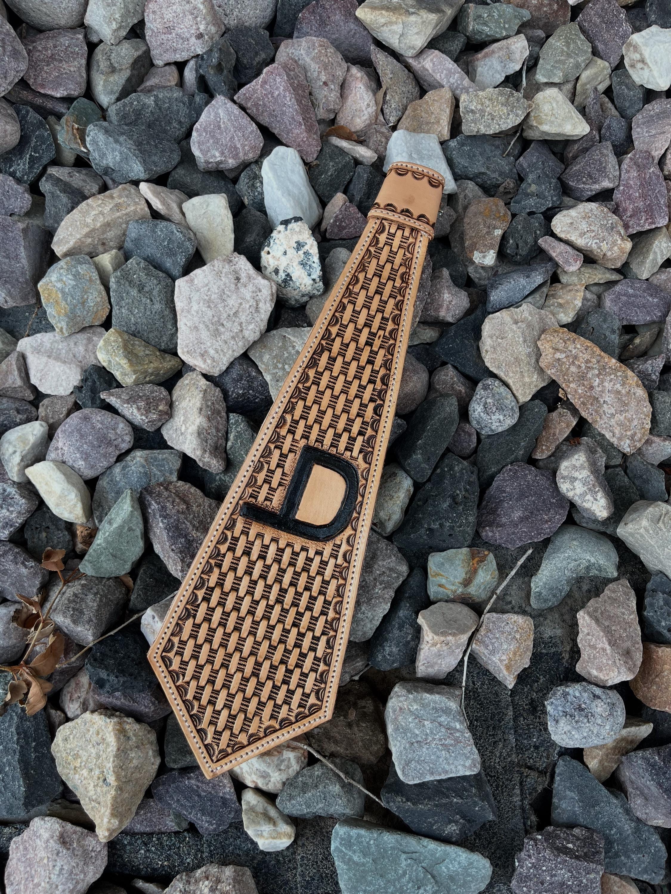 Tooled Leather Tie - Etsy