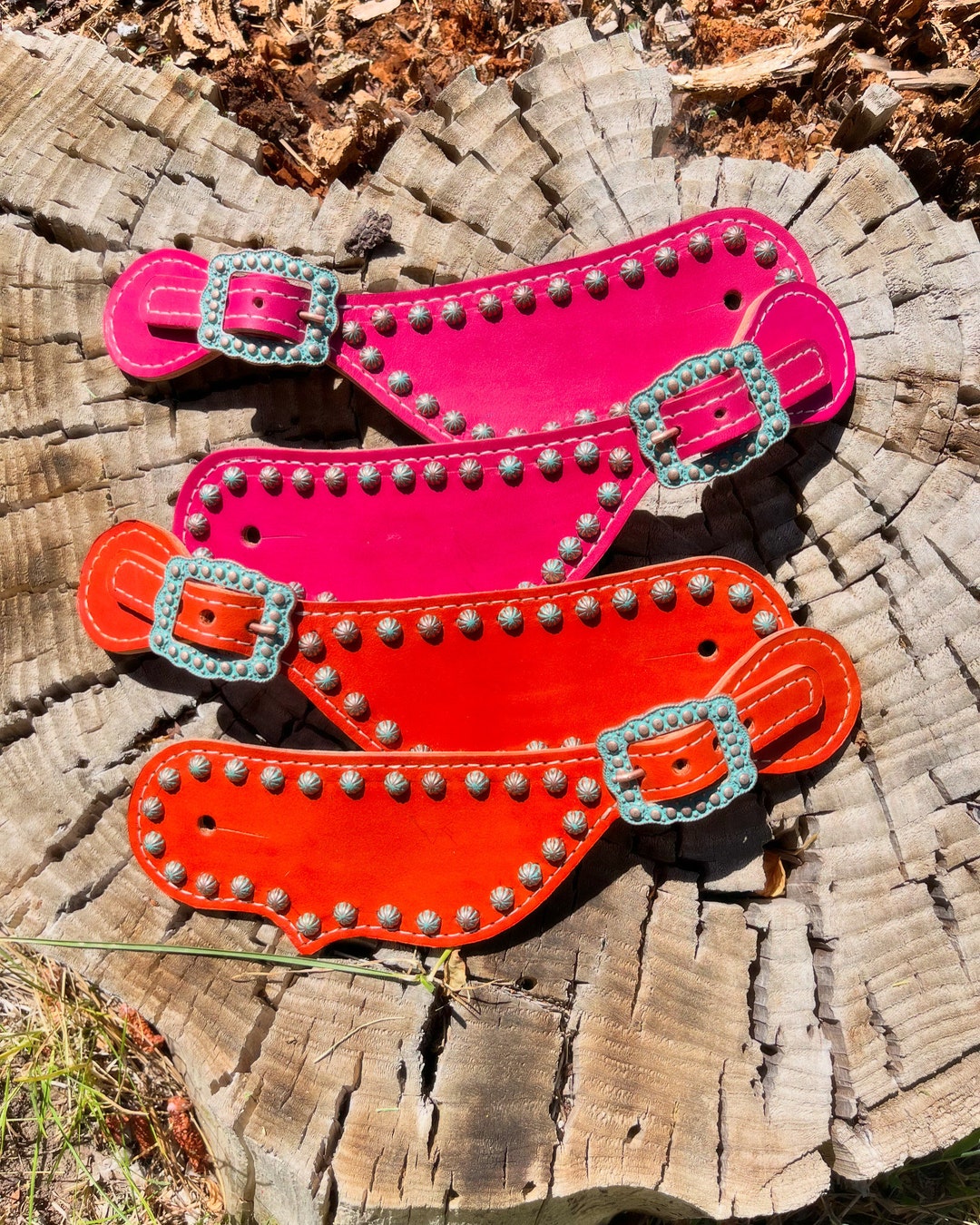 Studded Leather Spur Straps - Etsy