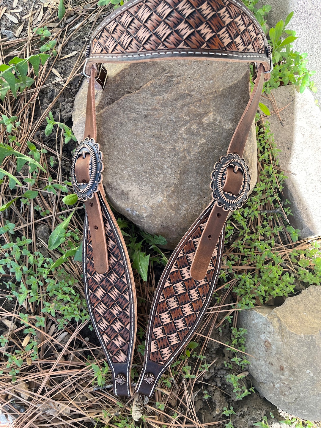 CUSTOM Tooled Leather Headstall - Etsy