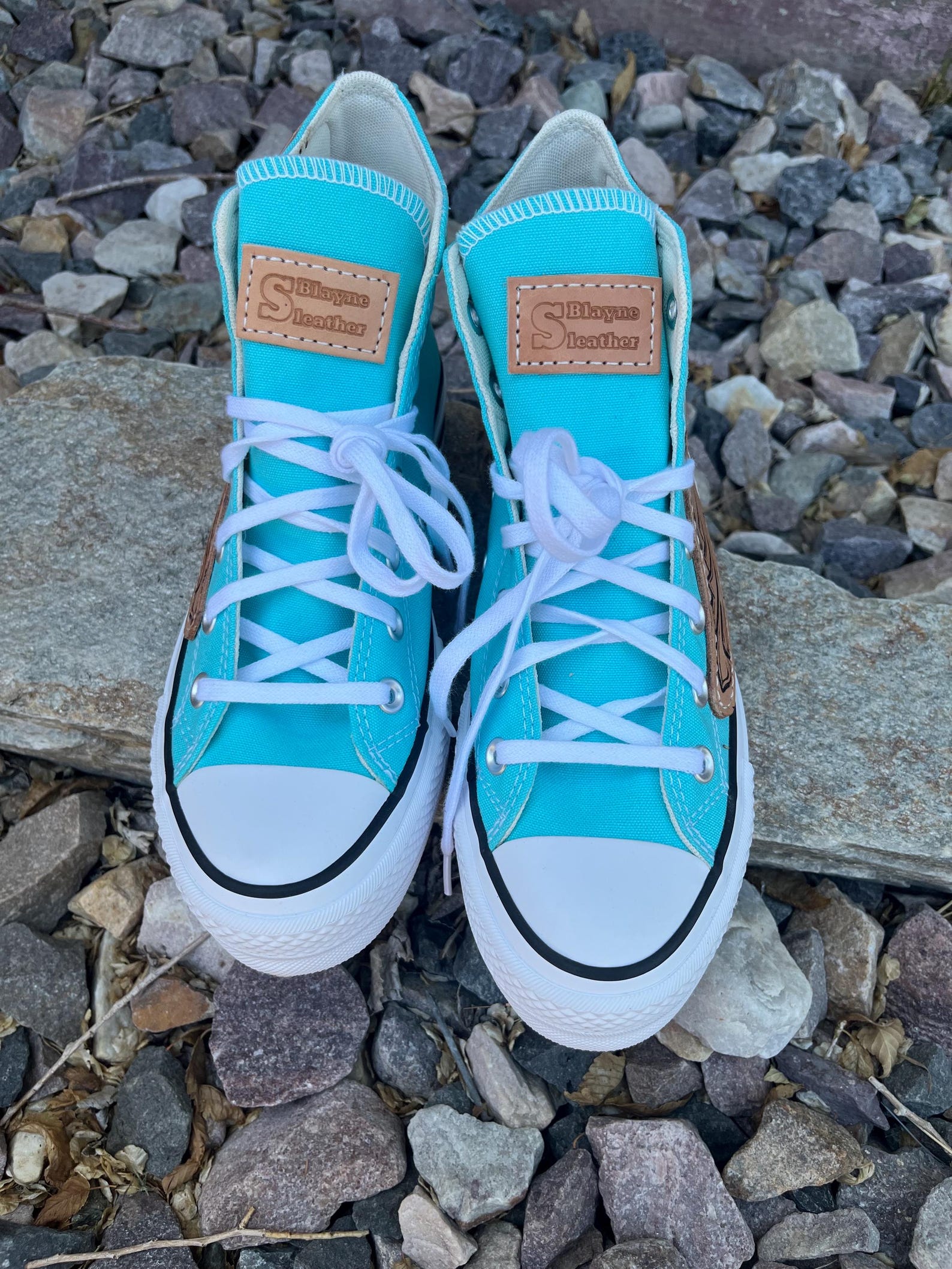 Tooled Leather Converse 7.5 - Etsy