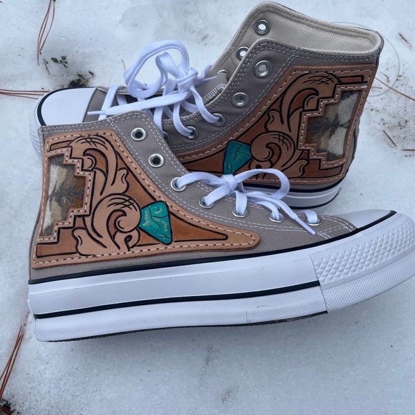 Tooled Leather Shoes - Etsy