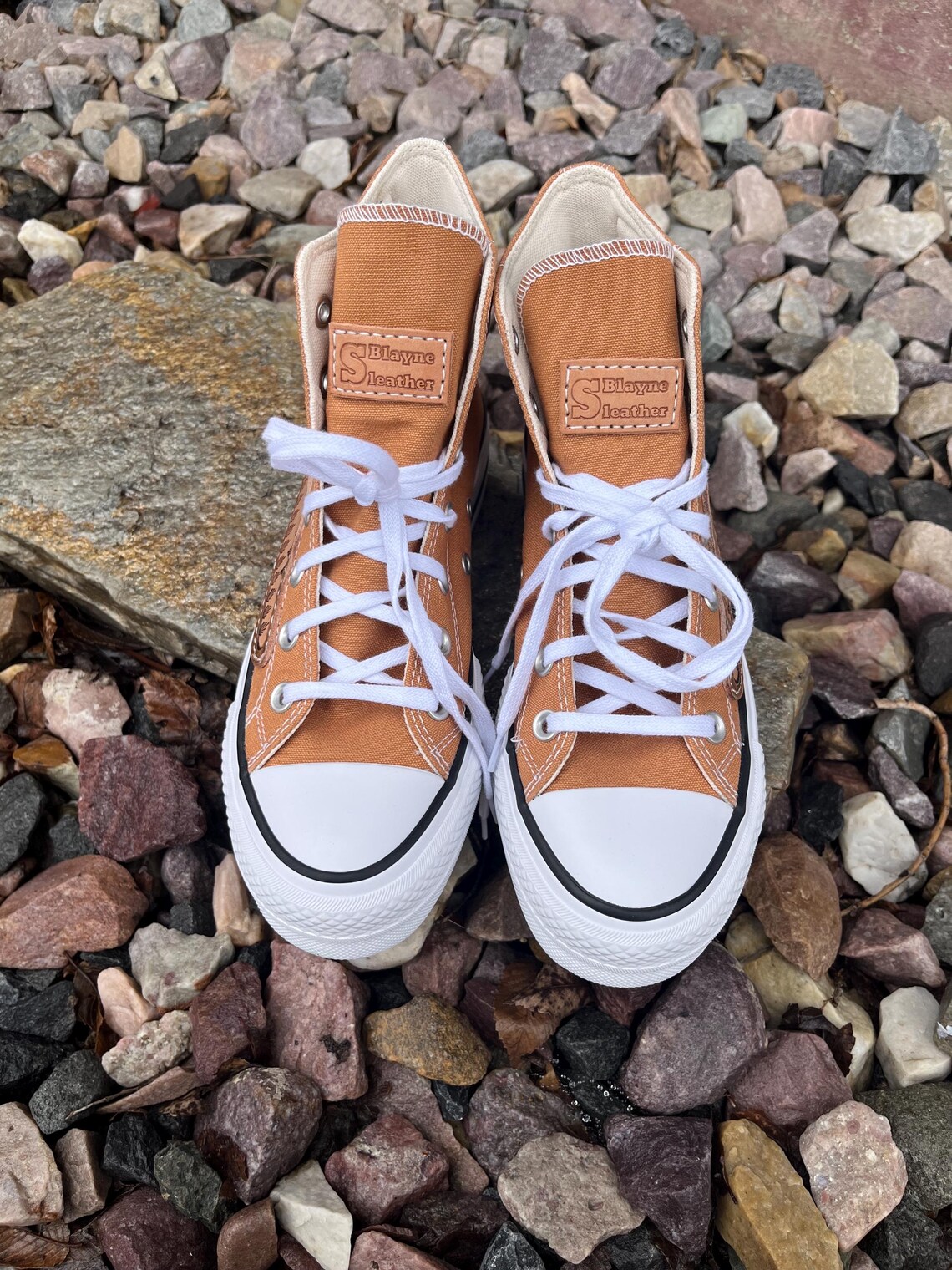 Tooled Leather Converse 7 - Etsy