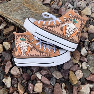 Tooled Leather Converse 7 - Etsy