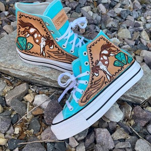 Tooled Leather Converse 7.5 - Etsy
