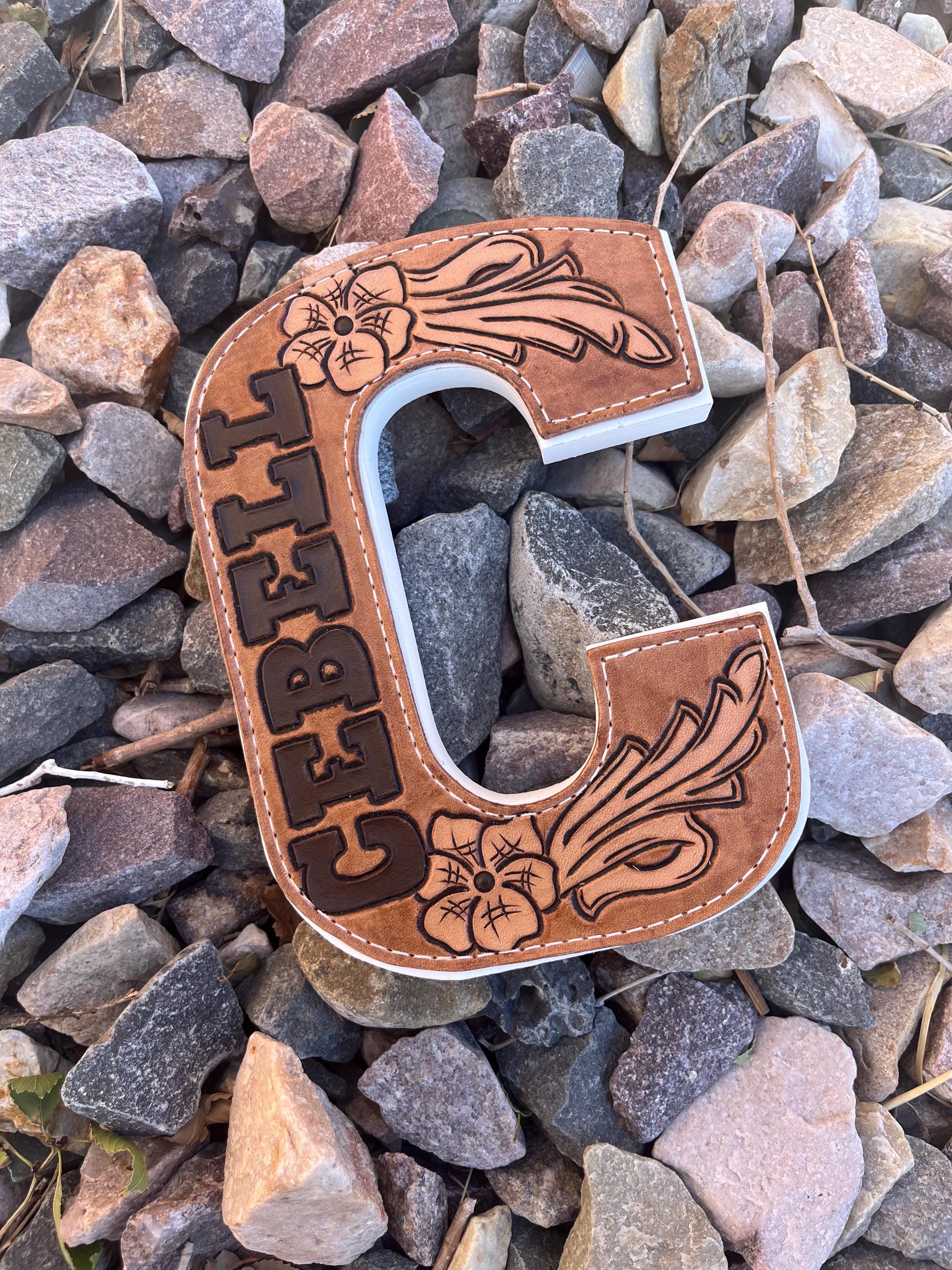 Tooled Leather Cake Topper - Etsy