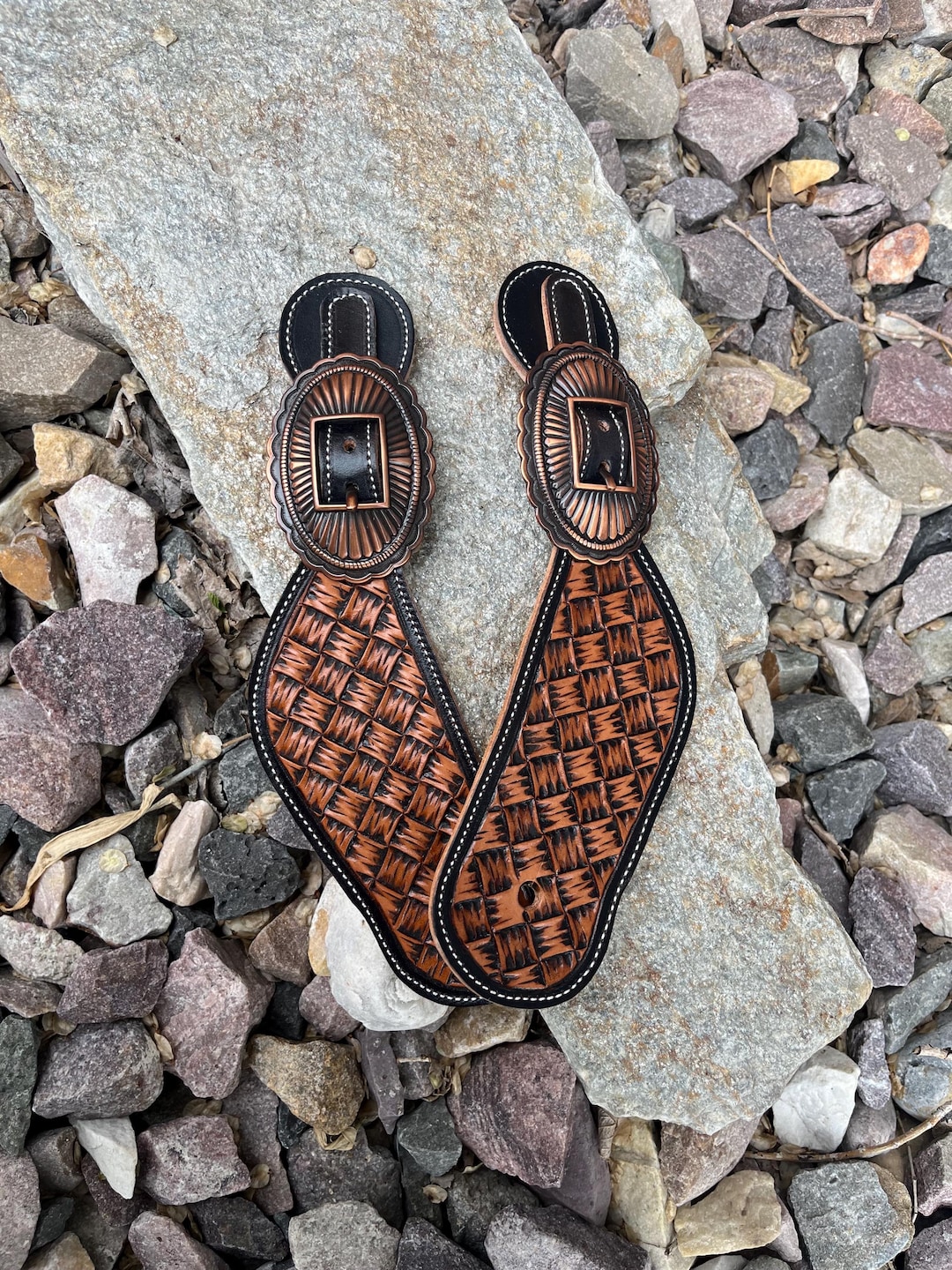 Tooled Leather Spur Straps - Etsy