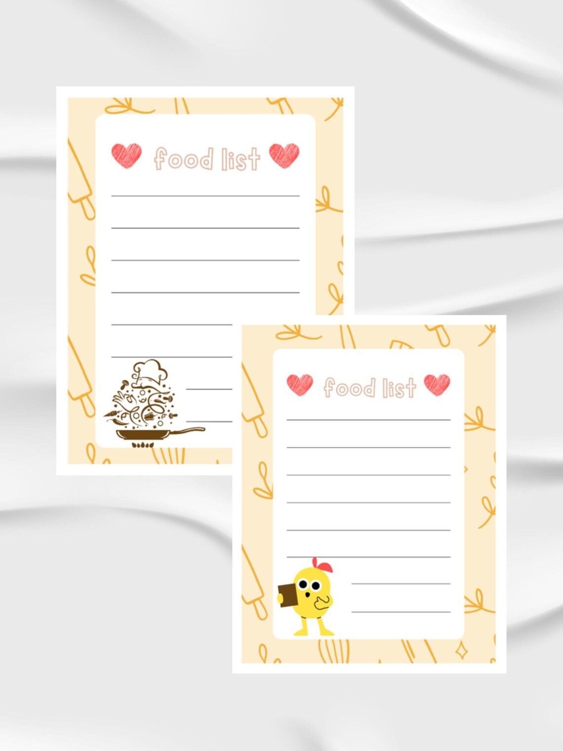 Printable Food List, Simple Note Print, Minilist List Instant Download ...