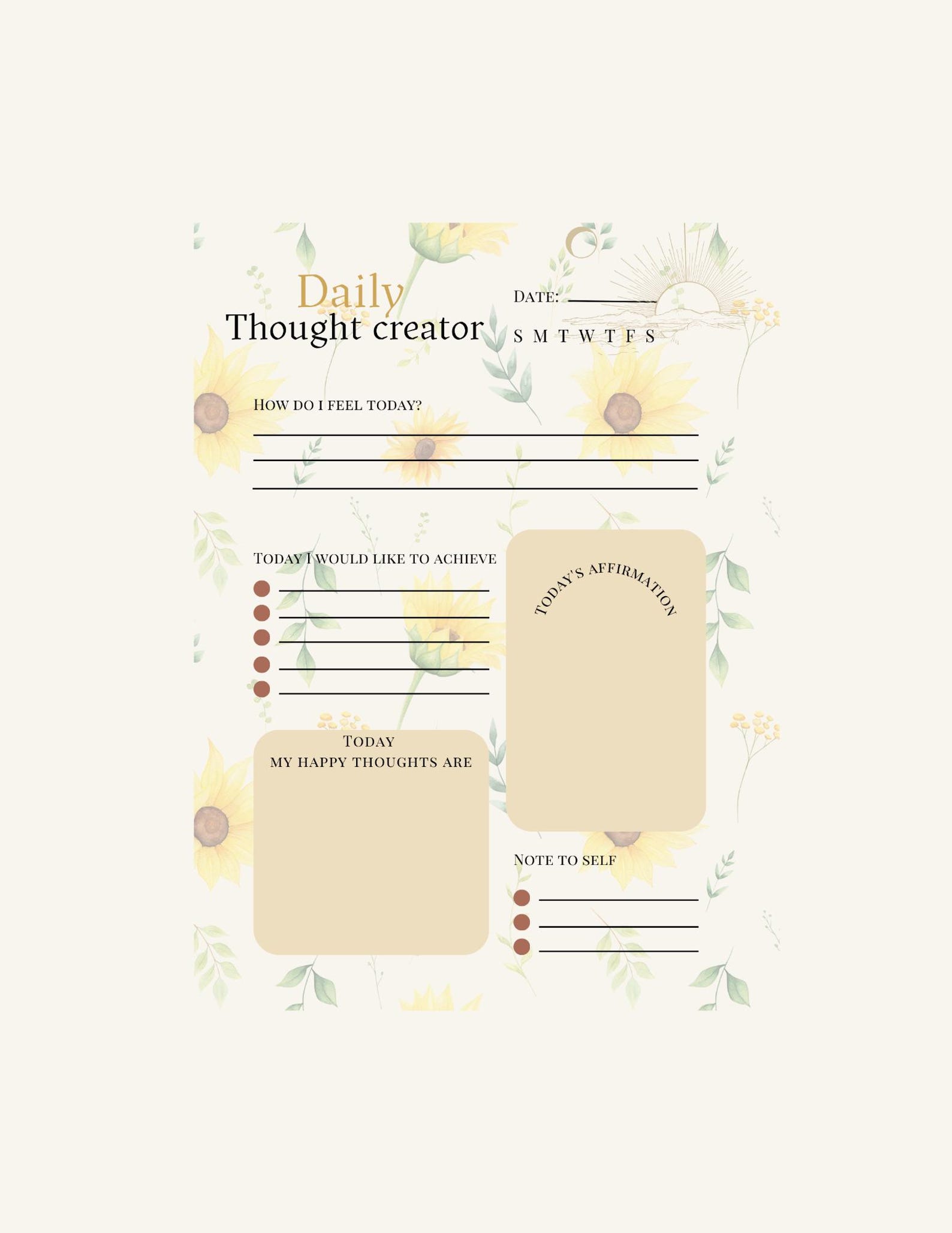 Daily Planner Download Printable Sheet Reflection Sheet Day Sheet Today ...