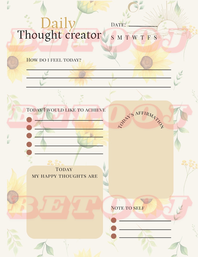 Daily Planner Download Printable Sheet Reflection Sheet Day Sheet Today ...
