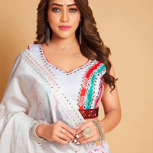 White Multi-color Chaniya Choli - Etsy