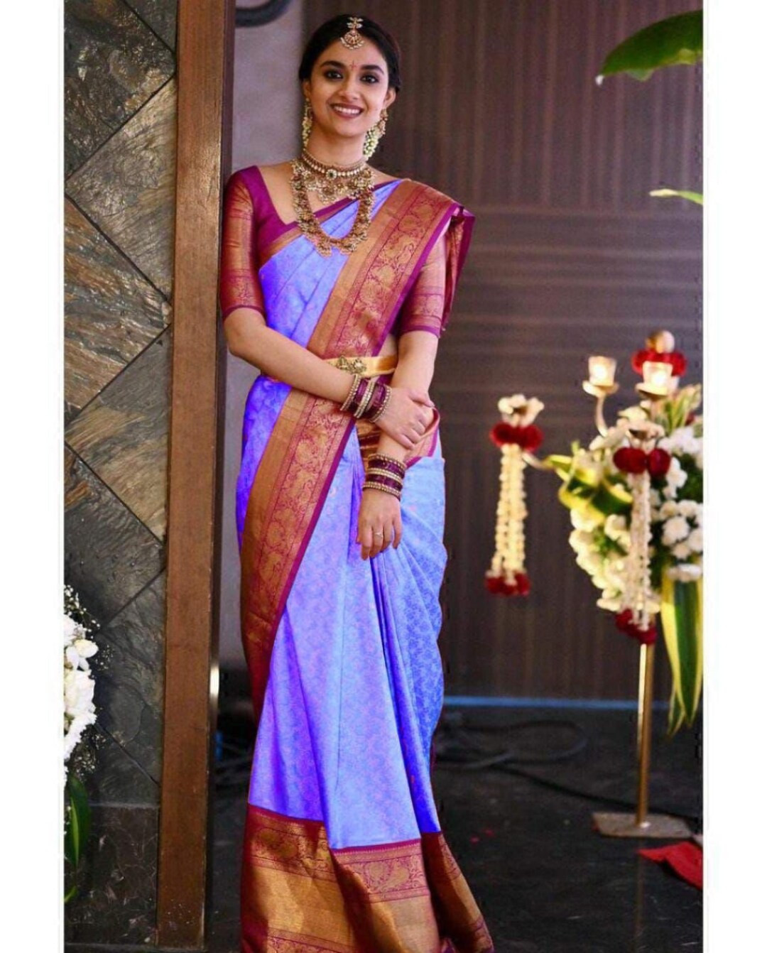 Lavender Color Silk Saree, Kanchipuram Silk Saree, Weaving Silk Saree ...