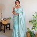Embroidery Work Sky Color Saree, Designer Saree, Party Wear Bollywood ...