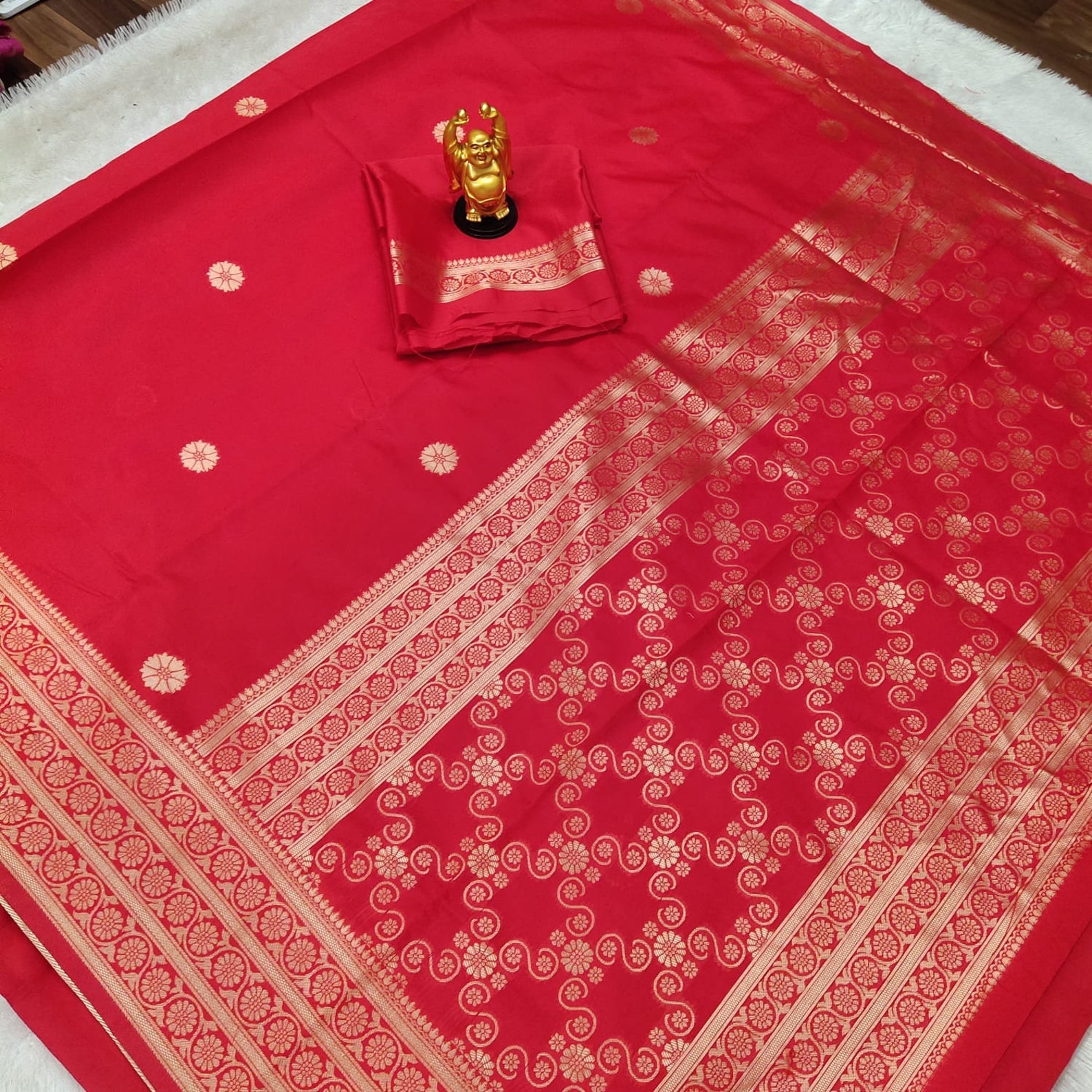 Kanchipuram Silk Red Color Saree Traditional Saree Beautiful - Etsy