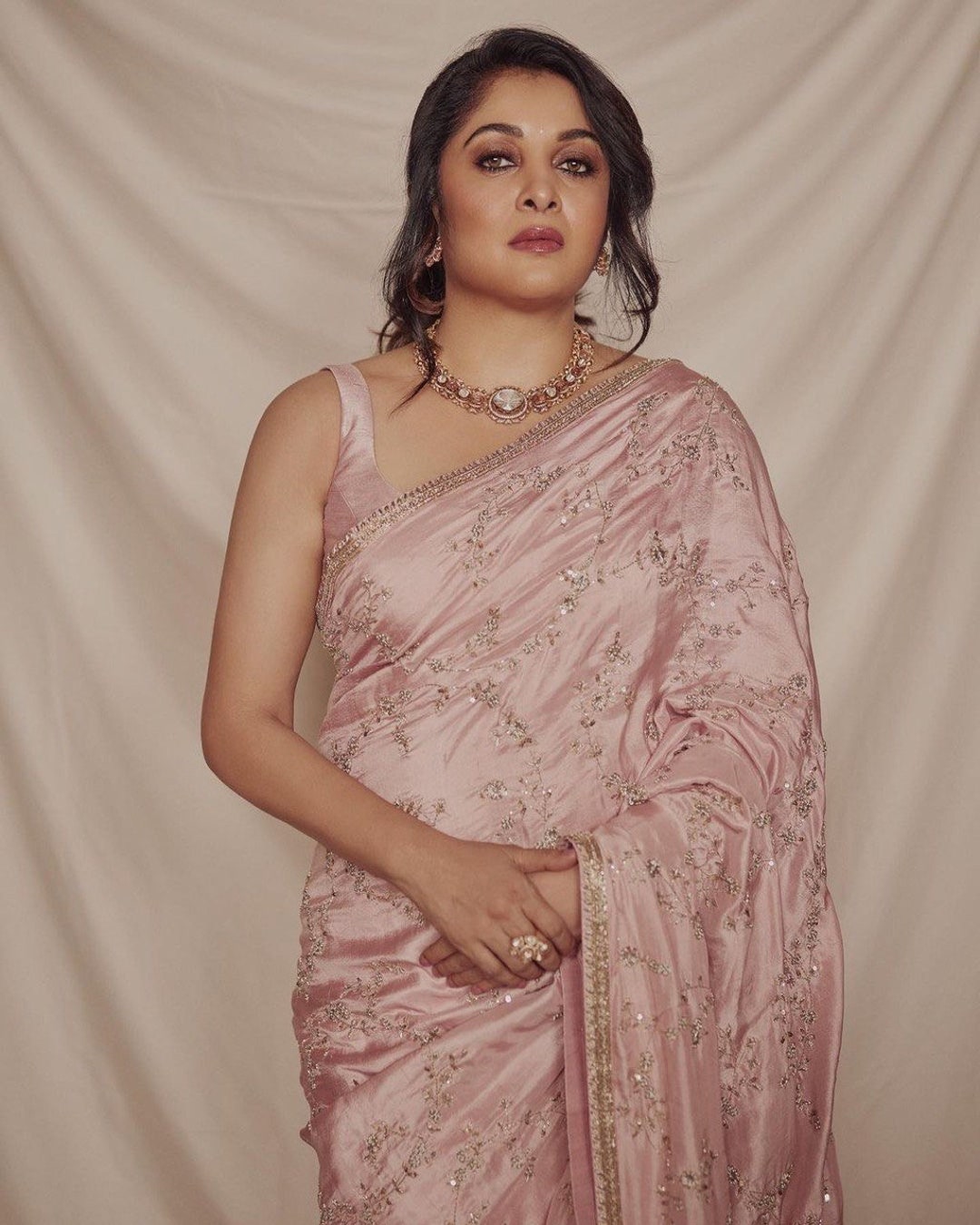 Baby Pink Color Exclusive Embroidery Work Saree, Wedding Wear Saree ...