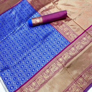 Lavender Color Silk Saree, Kanchipuram Silk Saree, Weaving Silk Saree ...